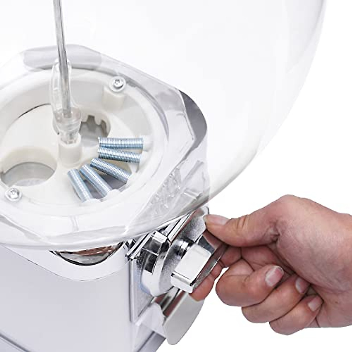 Gumball Machine Big Bubble Gumball Dispenser Machine 1.26in Ball Bulk Vending Machine w/key Classic Bubble Capsule Toys Candy Dispenser Vending Machine (White)