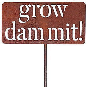 Island Genius Grow Dammit Funny Garden Décor Sign Gardening Gifts for Women and Men Who Love Plants
