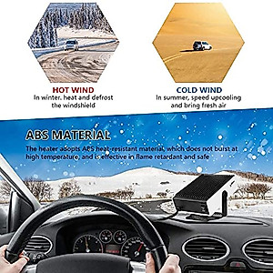 Car Defogger Heater, 12V Portable Windshield Defrosting Fast Heating Defrost Defogger,Fast Heating Portable Car Heaters Automobile Windscreen Fan in Cigarette Lighter