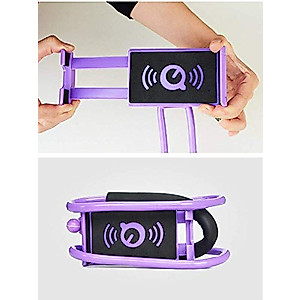 Lazy Gooseneck Cell Phone Holder, Universal Mobile Phone Stand, Lazy Bracket, 360 Rotating Free Neck Phone Holder, DIY Flexible Mount Stand with Multiple Function (Purple)