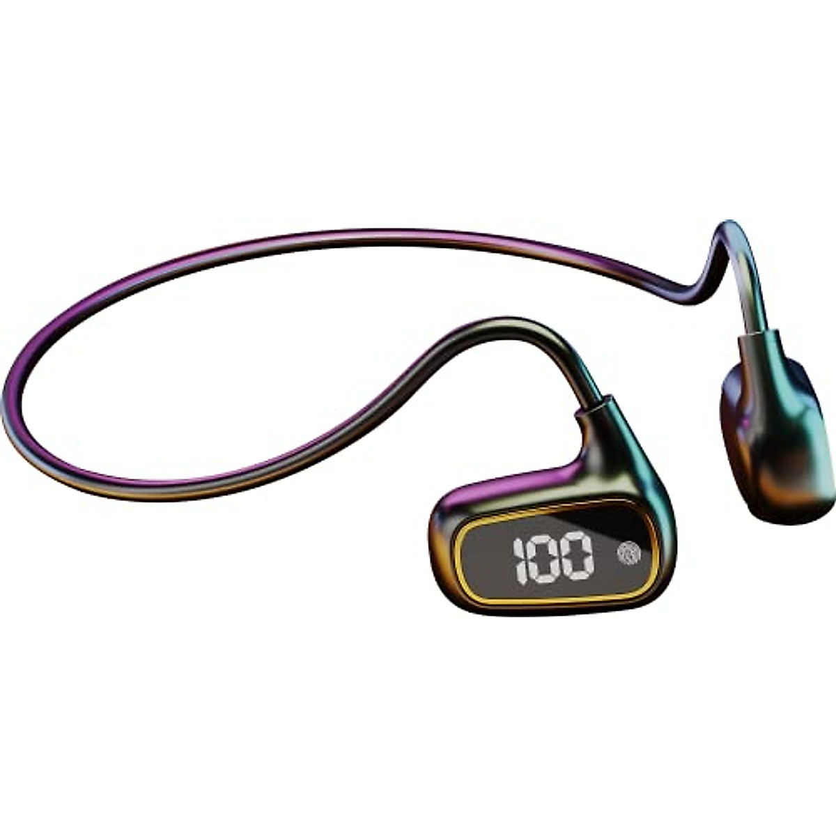 Open-Ear Air Conduction Headphones Bluetooth Wireless Earbuds with Mic, Sport Headset Bluetooth 5.3 Wireless Earphones for Workouts, Foldable/Lightweight/15Hr Playtime (90 days free replacement)