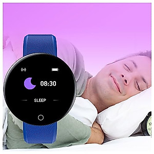 Viflosae 1.44-Inch Color Round Screen Smart Watch, Fashion Round Screen Health Data Recording Function Caller Id Watch, High Sensitivity, Single Button Control (Black)