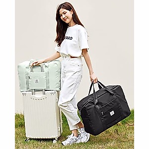 For Spirit Airlines Personal Item Bag 18x14x8 Travel Duffel Bags Tote Carry on Luggage Underseat Luggage Large Foldable Weekender Overnight Bag for Women Men with Trolley Sleeve Black