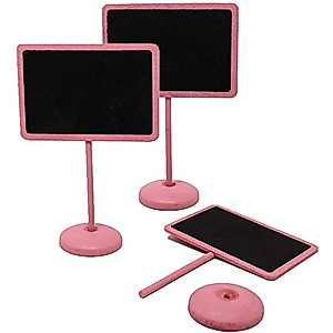 10pcs Mini Blackboard Mini Wooden Wedding Blackboard Chalkboard Place Cards Message Board Label Table with Stand Base - Pink