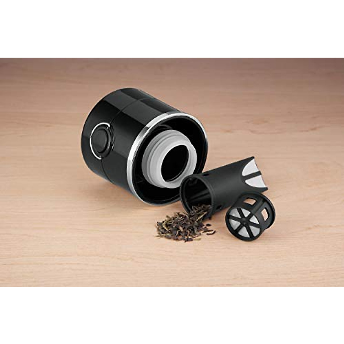 Thermos Sipp 16-Ounce Leak Proof Drink Bottle with Tea Infuser, Black, Stainless Steel