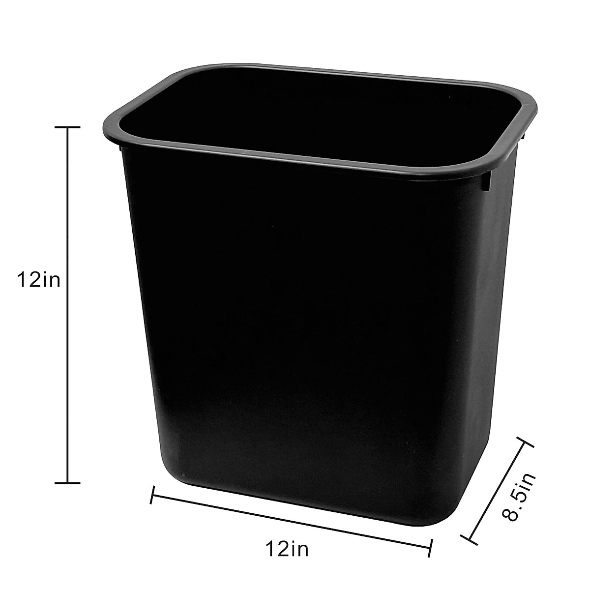 zooyeea Office Trash Can, 5 Gallon Small Trash can, Slim Modern Bin, Black Trash Can, for Office/Bedroom/Kitchen/Bathroom