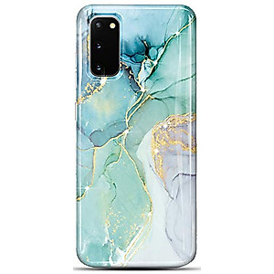 luolnh Galaxy S20 FE Case,Samsung Galaxy S20 FE Marble Case,Brilliant Cute Design Shockproof Flexible Soft Silicone Rubber TPU Bumper Cover Skin Phone Case for Samsung S20 FE -Abstract Mint