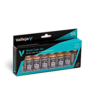 Vallejo Face/Skin Colors Paint Set, 8-Colors, 17ml