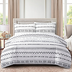 Marina Decoration Ultra Soft Silky Zipper Rich Printed Rayon Derived from Bamboo All Season 2 Pieces Duvet Cover Set with 1 Pillowcase, Simplify Modern Geometric Pattern Twin/Single Size