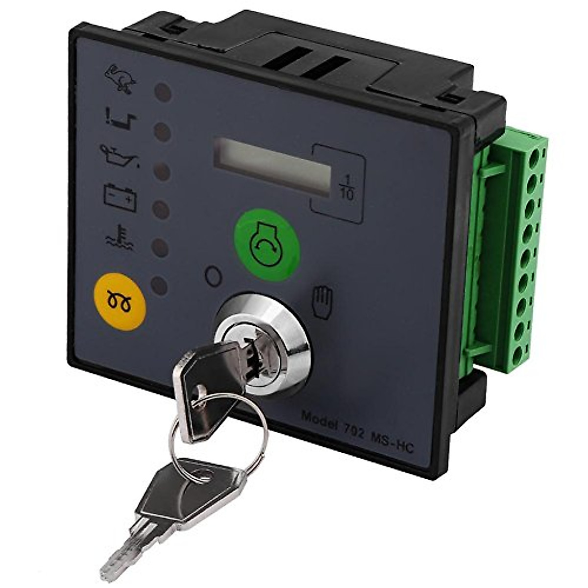 Walfront 702 MS-HC Electronic Manual Start Generator Controller Panel Board with Keys for Generator Control Module