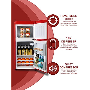 Tymyp TY-FLS-80G-RED-H005 Refrigerator with Freezer, Red