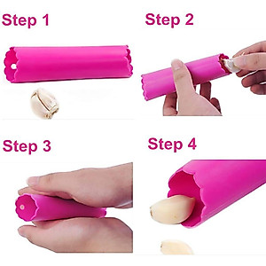 Fu Store Garlic Press 304 Stainless Steel Garlic Rocker Mincer Bonus Food Grade with Silicone Peeler Garlic (Color Random)