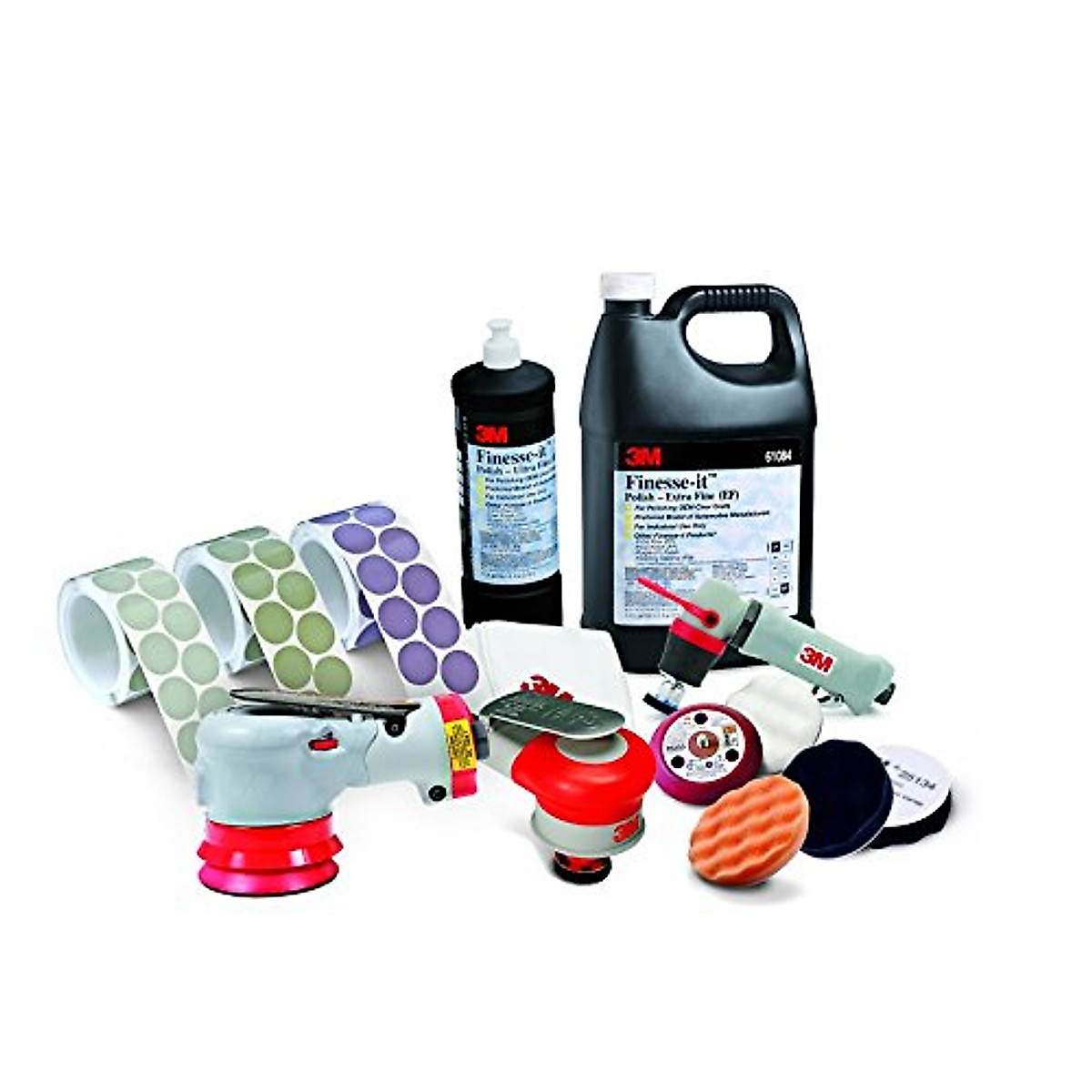 Cubitron II 3M Mini Random Orbital Nib Sander - Pneumatic Palm Sander - For Automotive Paint Repair - Air Powered Tool - 1.25", 3/16 " Orbit - 20244