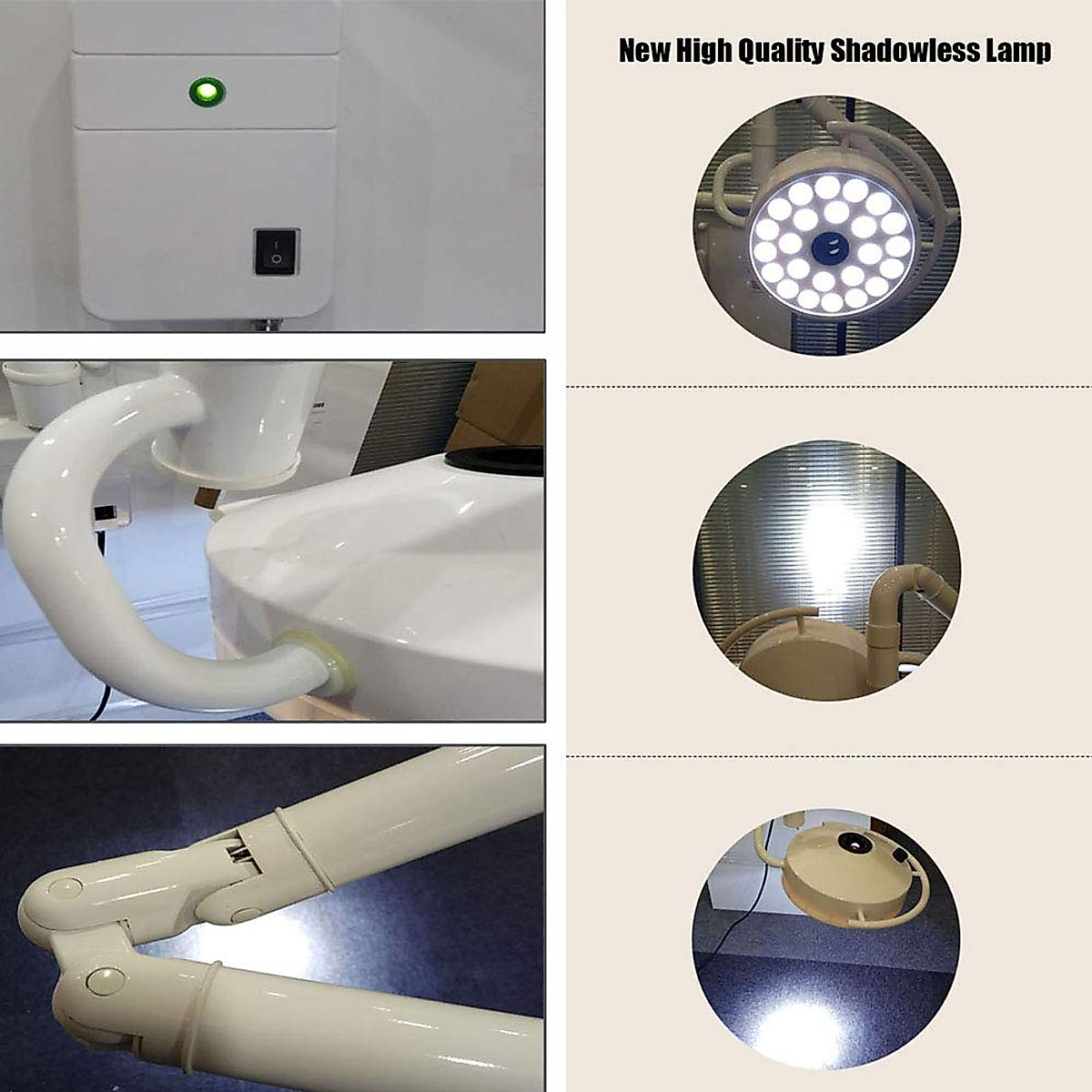 72W Hanging LED Surgical Exam Light Shadowless Lamp Pet Surgery Dental Department 24 Super Beads