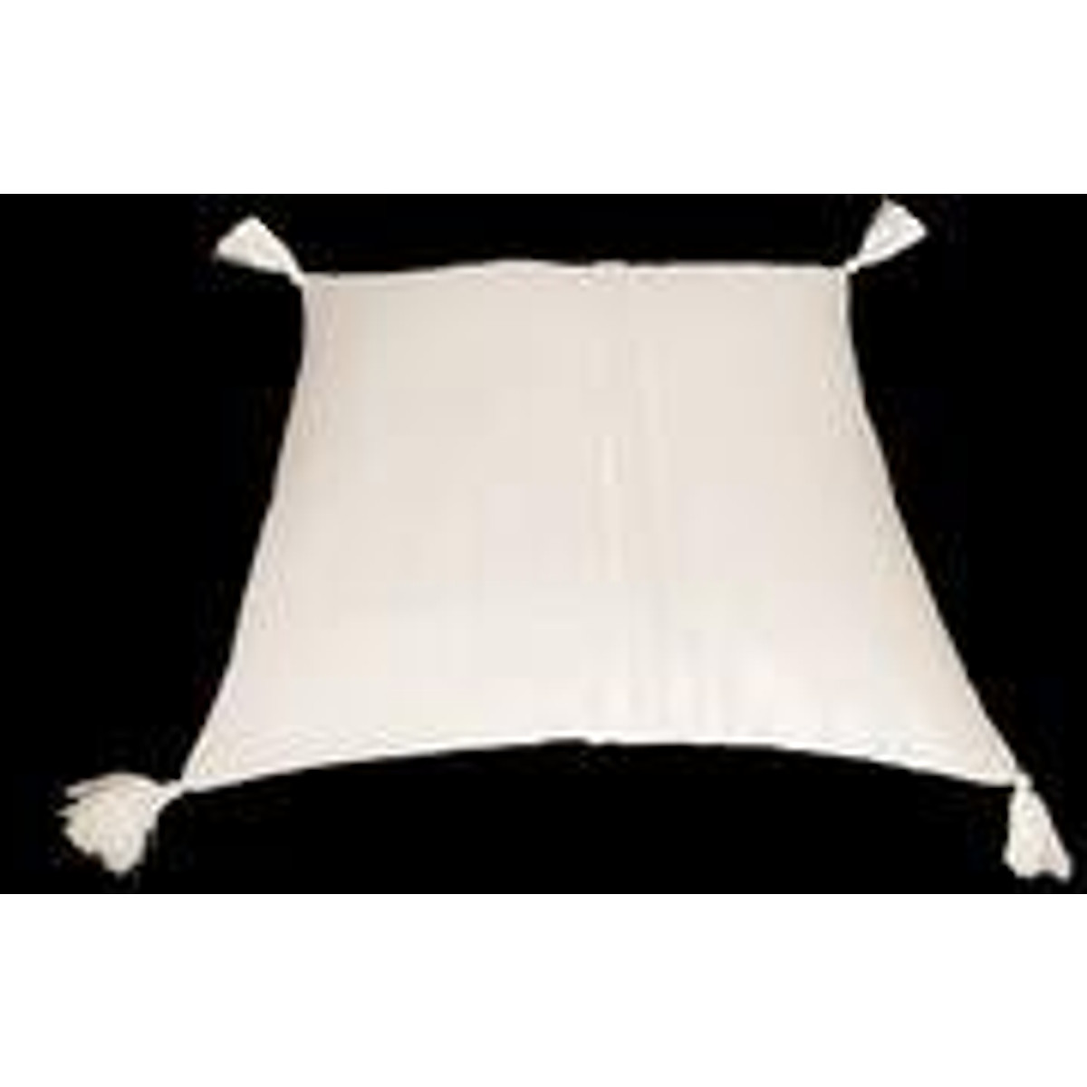 Saffron Floor Cushion Cover - Decorative Square Pillowcase White 32x32 inch (80x80 cm) Cotton with Tassels Removable COVER, Insert not included