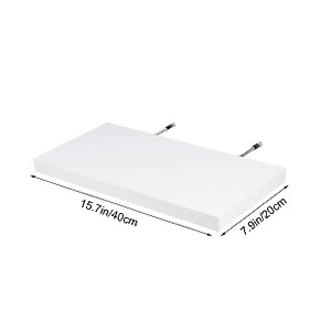 FUNOMOCYA Laminate Frame Decorative Floating Shelf Black Decor Wall Display Shelf Wall Floating Cube Wall Mounted Shelves Wall Hung Shelves Wall Hanging Rack Black Bookshelf White Wooden