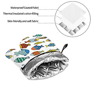 Colorful Fish Oven Mitts and Pot Holders Set of 4, Oven Mittens and Potholders Heat Resistant Gloves for Kitchen Cooking Baking Grilling BBQ