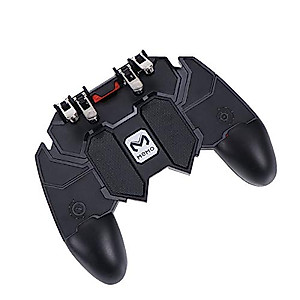 AK66 Six Finger All- in- One Mobile Game Controller Fire Key Button for Mobile Game Eating Chicken Artifacts Game Handle (Black) Cell Phone Automobile Accessories
