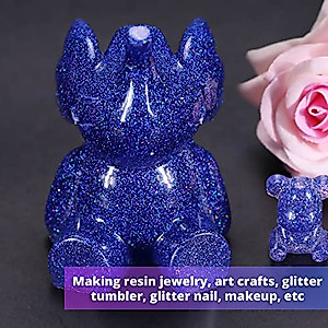 HTVRONT Holographic Extra Fine Glitter - 200g/7oz Royal Blue Glitter for Crafts, 0.2mm Ultra Fine Glitter for Resin, Iridescent Glitter Powder for Nails, Tumblers, Cosmetic, Craft Glitter Shaker Jar