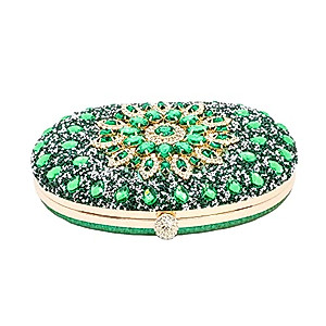 Green Purses for Women,Clutch Purses for Women Wedding Party Rhinestone Evening Bag Bridal Diamond Handbag (green)