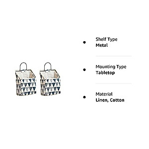Qingsm 2 Pcs Wall-Hanging Storage Bags,Desktop Organizer Basket Cotton Linen Hanging Storage Basket for Kitchen,Bderoom,Living Room-Triangle