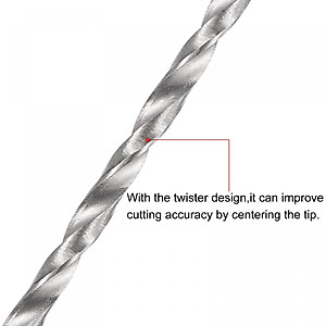 uxcell 5 Pcs 2.5mm Mini Micro Twist Drill Bits, High-Speed Steel Straight Shank Extra Long Drill Bit 120mm for Aluminum Alloy