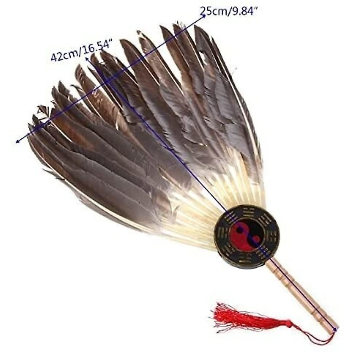 Folding Hand Fan Folding Fan Handheld Folded Fan Bamboo Dance Hand Fans Chinese Fan Ancient Black Feather, Bamboo Hand Fan Foldable Fan Hand Held Fans (Color : A, Size : 46cm)