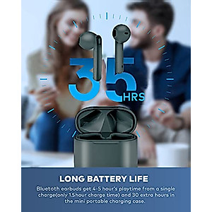 BEBEN True Wireless Earbuds, Waterproof Bluetooth Earbuds, 35Hrs Cyclic Playtime Headphones with Charging Case and mic, in-Ear Stereo Earphones Headset for Sport Dark Green