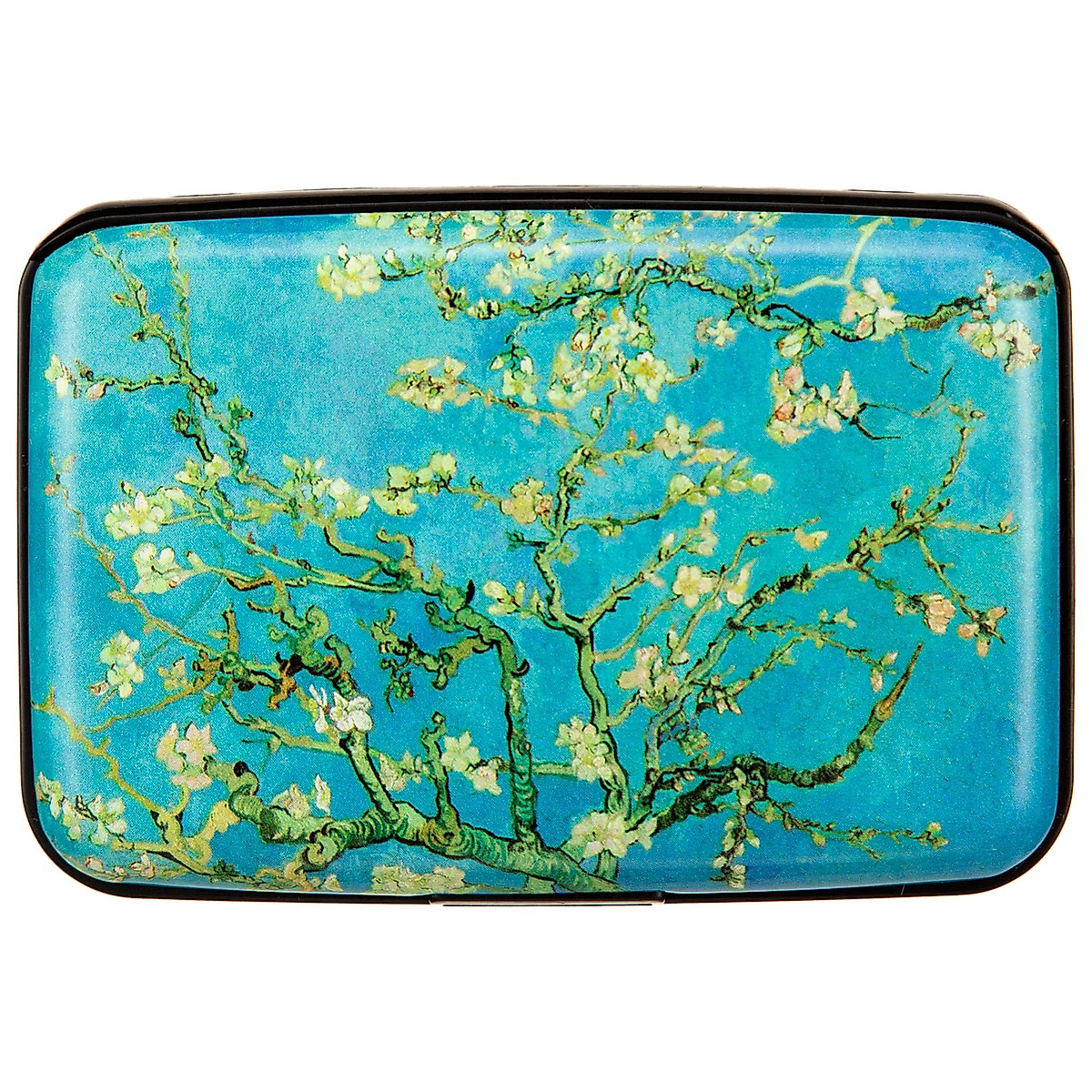 VICHLINE Aluminum Wallet RFID Blocking Metal Credit Card Holder Slim Hard Case (Almond Blossoms)