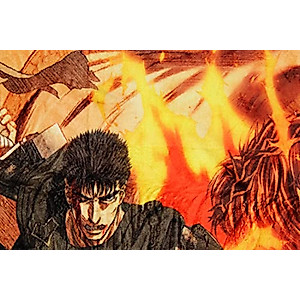 Bioworld Berserk Anime Manga Guts Multi-Character Poster Design Super Soft Plush Throw Blanket 45" x 60"