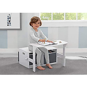 Delta Children MySize Kids Convertible Activity Bench - Greenguard Gold Certified, Bianca White