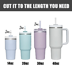 Greant 8 PCS Plastic Replacement Straws compatible with Stanley Quencher Adventure 40oz Tumbler, 12 inch Reusable Straw, Straws compatible with Stanley Cup 30oz, come with 2 Brush (Plastic, 12 inch)