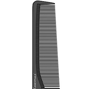 Styling Comb | Professional 7 Inch Black Carbon Fiber Anti Static Chemical And Heat Resistant Comb For All Hair Types | Fine and Wide Tooth Comb For Men and Women | By Bardeau Essentials (Single)