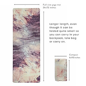 MIKKOA Travel Yoga Mat 1.5mm | Foldable Yoga Mat | Lightweight Yoga Mat | Use for Travel, Backpacking, Yoga Retreat, Outdoors, Gym, Pilates, Exercise Mat | Machine Washable | Eco Friendly Yoga Mat