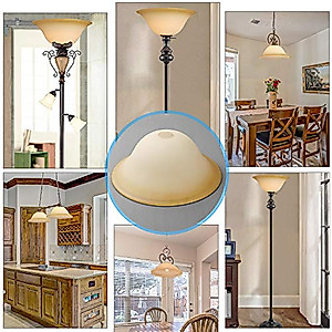 Giluta Floor Lamp Glass Shade Replacement Globe -Fitting Opening 1.625" Elegant Style Light Fixture Shade, Height: 4.75 inch, Width: 12 inch. Lipless