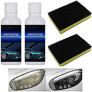 Tinydimple 2/3 pcs 50ml Lenspro Headlight Repair Polish, Powerful Advance Headlight Repair Polish, Innovative Headlight Repair Polish, Headlight Renewal and Repair Polish Liquid (2pcs)