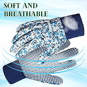 8 Pairs Garden Gloves for Women Floral Gardening Gloves Breathable Soft Work Gloves Women Ladies Cotton Garden Gloves with Non Slip PVC Dots for Weeding Planting Fishing Yard Cleaning Seeding