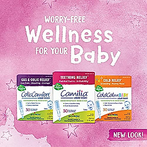 Boiron Camilia Teething Drops for Daytime and Nighttime Relief of Painful or Swollen Gums and Irritability in Babies - 30 Count