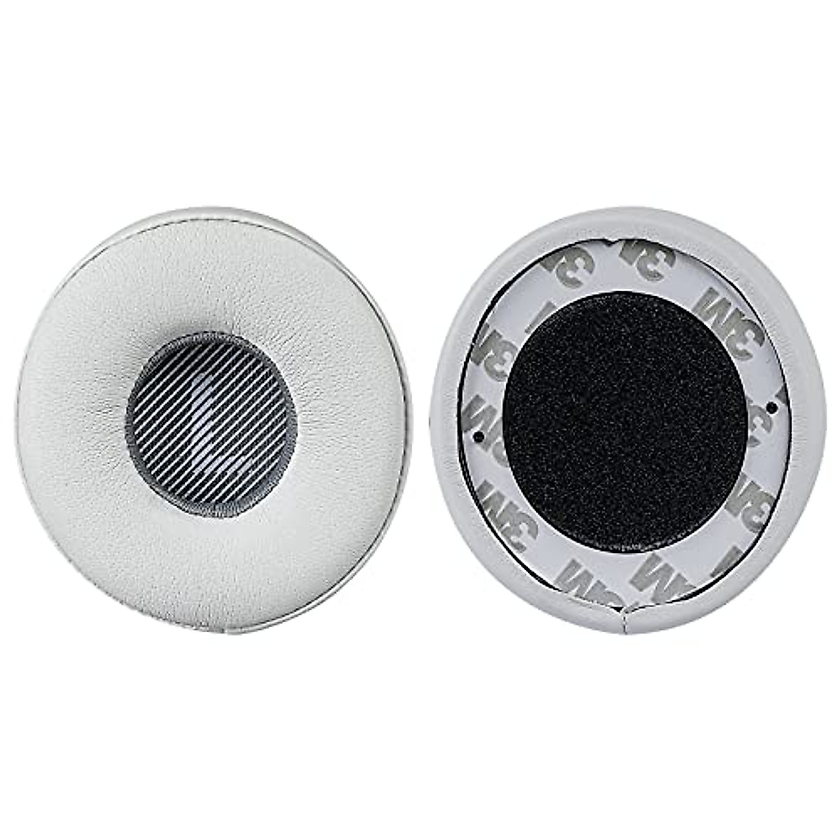 Geekria QuickFit Protein Leather Replacement Ear Pads for JBL Everest 300, V300BT Headphones Ear Cushions, Headset Earpads, Ear Cups Repair Parts (White)