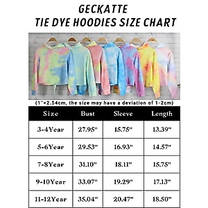Geckatte Girls Cute Crop Tops Tie Dye Hoodies Long Sleeve Casual Sweatshirts 3-12 Yrs Purple