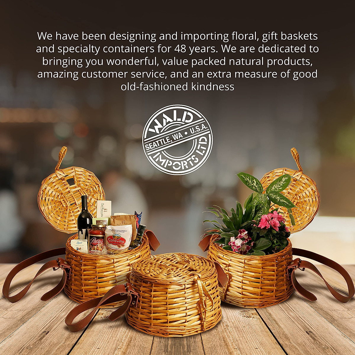 wald imports Willow Creel - Rattan Basket - Woven Baskets for Storage - Decorative Wicker Baskets