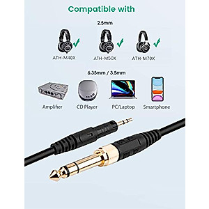 Smays ATH-M50x Cable, Coiled AUX Cord Replacement for Audio-Technica ATH-M40x, ATH-M70x Headphone with 1/4 inch Adapter, 4ft to 10ft
