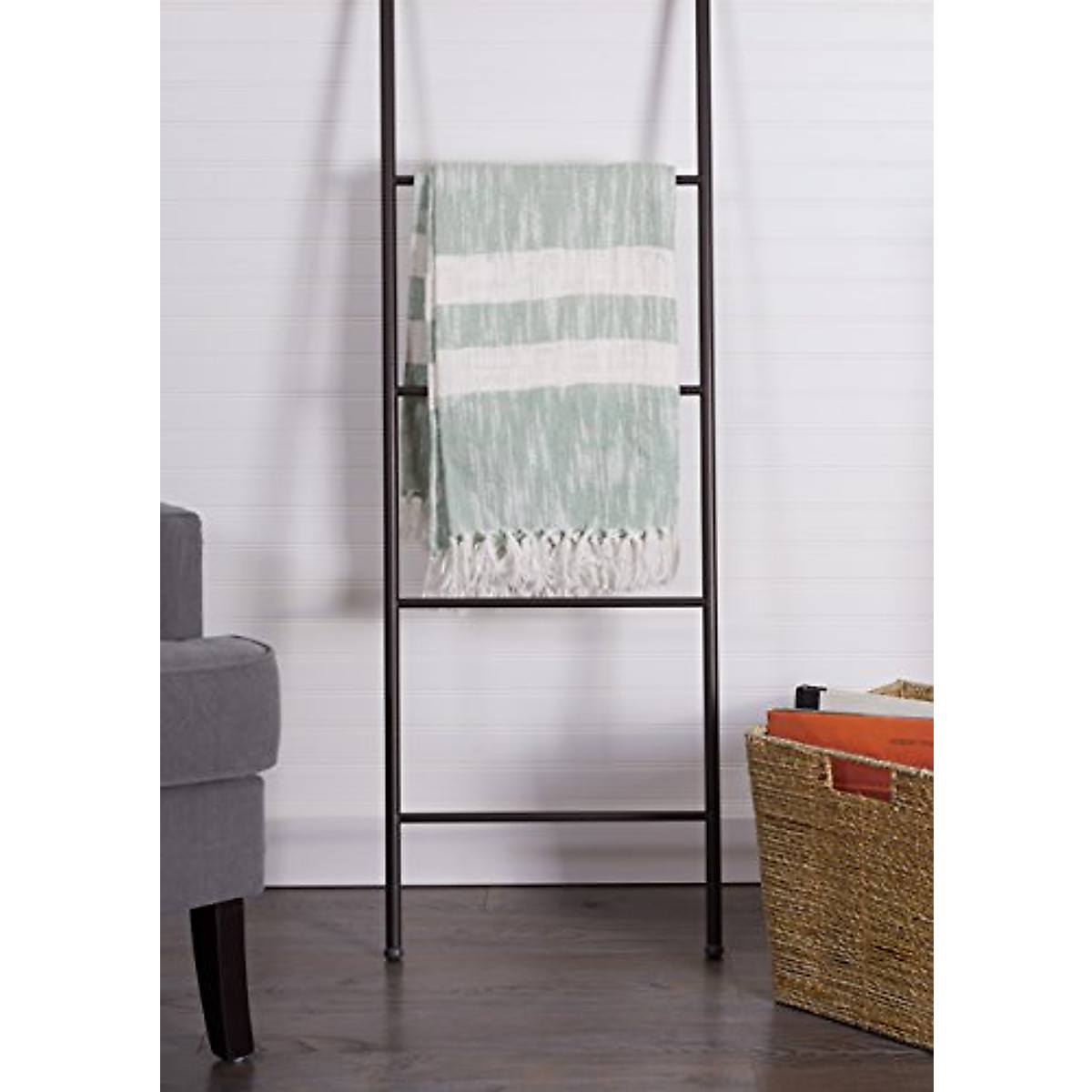 DII Mid-Century Modern Slub Stripe Woven Throw, Mint, 50x60
