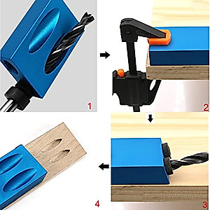 GDFYMI 14Pcs Pocket Hole Jig, Drill Jig for Angled Holes, Wood Woodwork Guides Joint Angle Tool Dowel Drill Joinery Kit, 15 Degree Woodworking Tools with 6/8/10mm Drill Guide, Carpentry Hole Locator