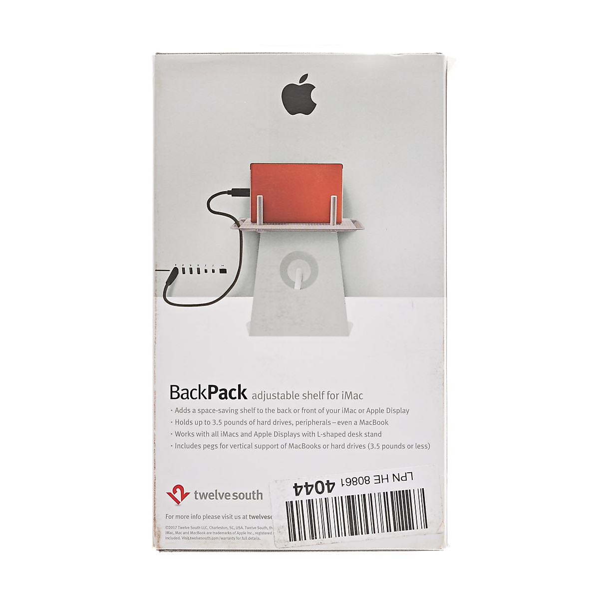 Twelve South Backpack for iMac and Apple Displays | Hidden Storage Shelf for Hard Drives and Accessories (Silver)