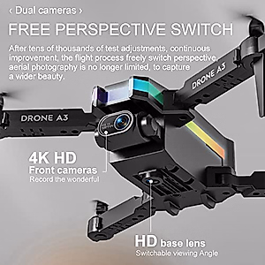 ZZKHGo Drones with HD Camera for Adults 4K - Drone with Camera for Kids, Foldable Remote Control Small Drones Toys Gifts for Boys Girls, One Key Start, Altitude Hold, Headless Mode