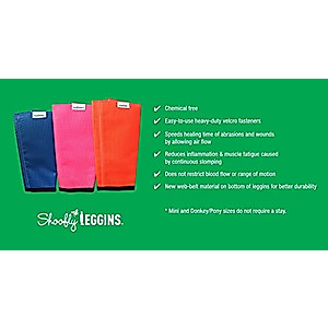 Shoofly Horse Leggins, Patented Loose Fitting Boots, Reduce Stomping, Stress & Fatigue, Breathable Plastic Mesh (Pink/Mini)