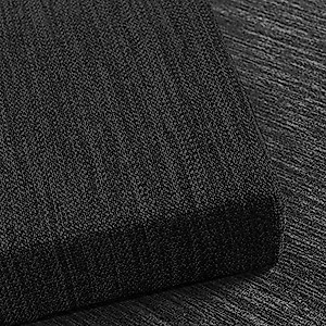 baibu 40 Inch Metal Bench Cushion with Ties, Non-Slip Rectangle Bench Seat Cushion Kitchen Bench Cushion with Machine Washable Cover - One Pad Only (Black, 40x15x1.5in)