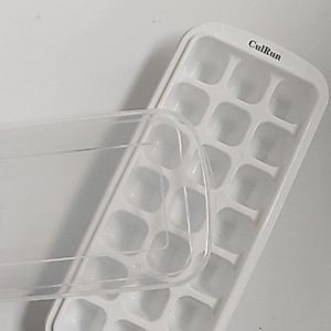 CulRun- Ice cube molds for refrigerators, Easy-Release Silicone & Flexible 21-Ice Cube Trays with Spill-Resistant Removable Lid