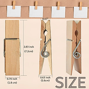 Large Wooden Clothespins Set 20PCS 2.83inch Heavy Duty Clothes Pins for Hanging Laundry Clothes Towels Outside School Classroom Photos Art Crafts Pictures (20)